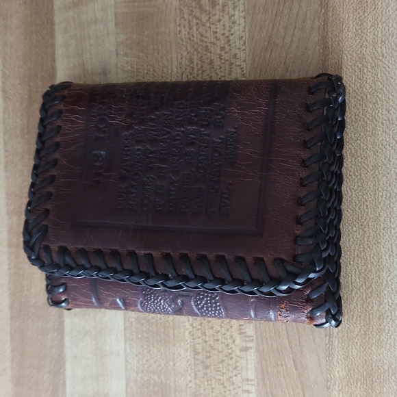 Hand Crafted | Bags | The Lords Prayer Genuine Leather Trifold Wallet ...